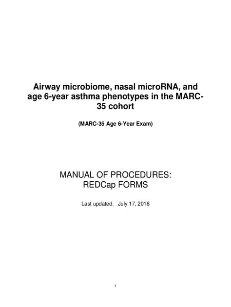 Fillable Online 35 Cohort Manual Of Procedures Redcap Forms Fax Email