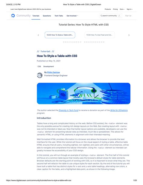 Solution How To Style A Table With Css Digitalocean Studypool