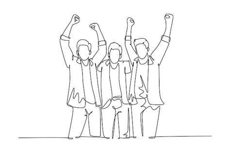 Premium Vector Single Continuous Line Drawing Group Of Male And