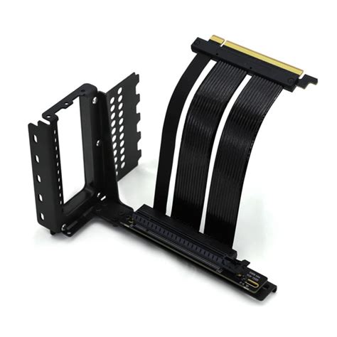 Vertical Gpu Mounting Bracket Graphics Card Holder Kit With Pci E 4 0 X16 Riser Cable 90 Degree