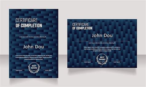 Class Completion Certificate Design Template Set Template Download On