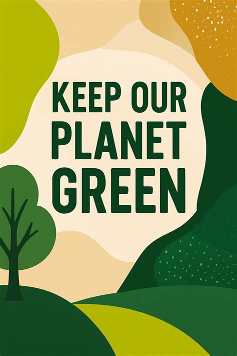 Minimalist Green Plastic Shopping Bag Environmental Awareness Poster