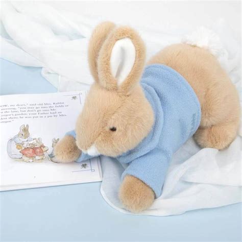 Beatrix Potter Peter Rabbit Lying Classic Plush Toy 25cm True Blue