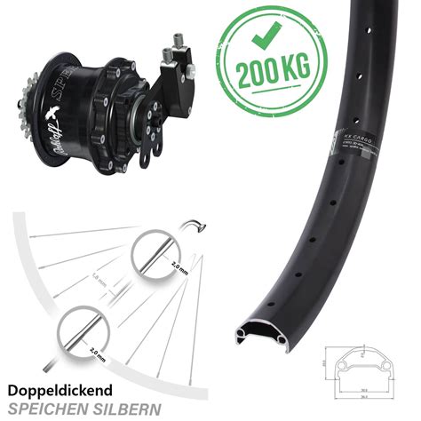 20 Zoll Hinterrad Rohloff Speedhub 500 14 Cc Db Kx Cargo Schwarz 8254213