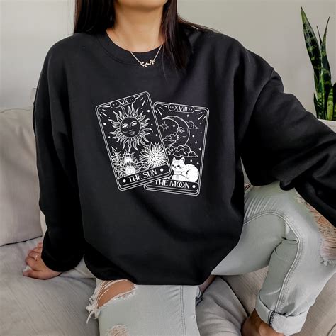 Tarot Card Sweatshirt Sun Shirt Tarot Readers Moon Shirt S X Gift For Her Graphic Shirt