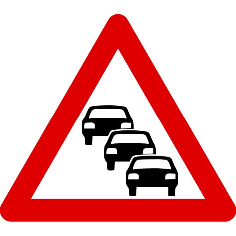 Possible Road Queues Traffic Sign Vector Image Free Svg