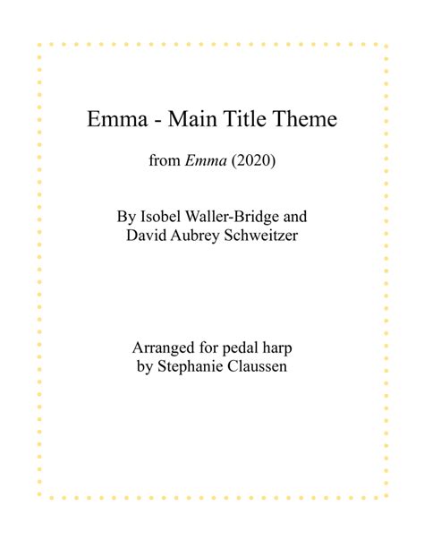 Emma Main Title Theme Pedal Harp Digital Sheet Music Sheet Music Plus