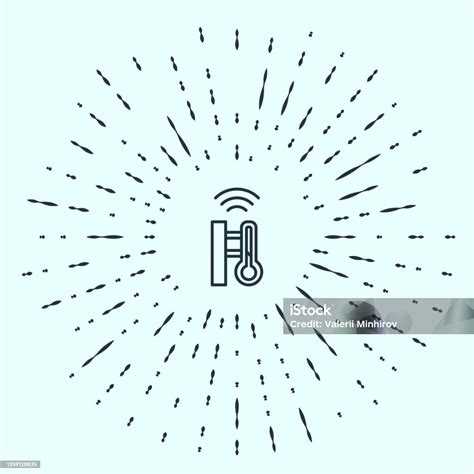 검은 줄 스마트 기상 온도계 측정 시스템 아이콘 회색 배경에 격리 무선 연결과 사물 인터넷 개념 추상 원 임의점 벡터 0명에 대한 스톡 벡터 아트 및 기타 이미지 Istock