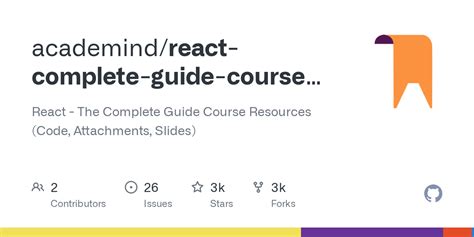 Github Academindreact Complete Guide Course Resources React The Complete Guide Course