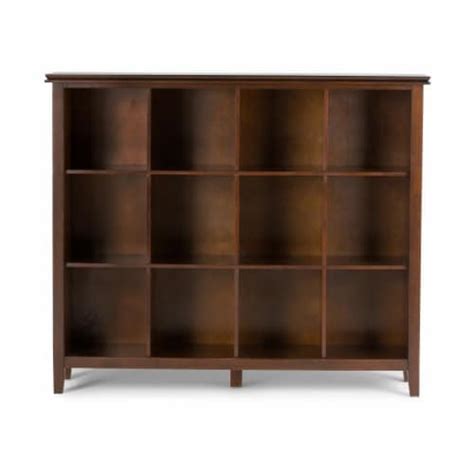 Simpli Home Artisan 12 Cube Bookcase Solid Wood Storage Unit Contemporary Design 57 Wide Bla 12