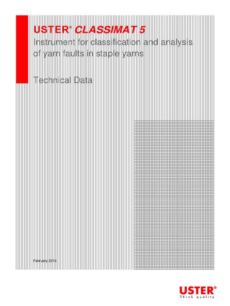 Uster Classimat 5 Instrument For Classification And Analysis Of Yarn Faults In Staple Yarns