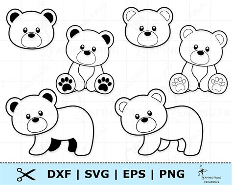 Brown Bear Set Svg Teddy Bear Bundle Circut Cut Files Silhouette
