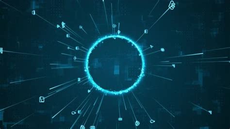Blue Digital Particle Ring Rotation Around Logo With Ai Icon Spread And Line Linked