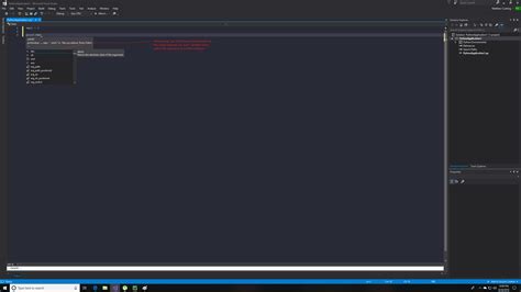 Intellisense Issue Rvisualstudio