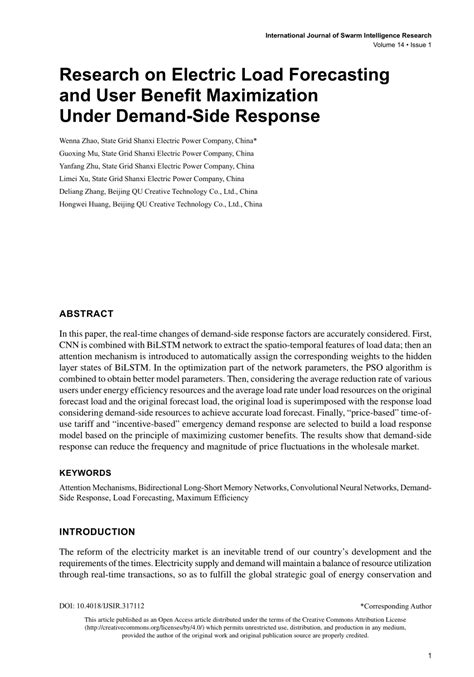 Pdf Research On Electric Load Forecasting And User Benefit