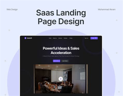 saas landing page design behance