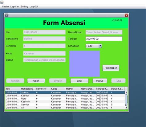 Github Sukirnodoank Absensi Sederhana Netbeans Absensi Mahasiswa