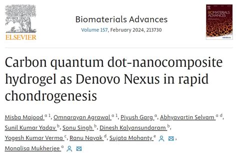 New Research Article Carbon Quantum Dot Nanocomposite Hydrogel For