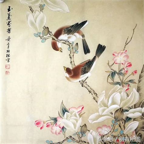 精美國畫工筆花鳥畫畫家韓梅老師四尺斗方原稿手繪作品合影圖集 每日頭條