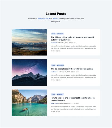 Tailwind Css Blog Lists Sections Tailkit