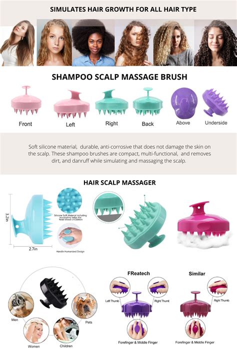 Black Scalp Massage Shampoo Brush Exfoliating Scalp Massager Blond Forte
