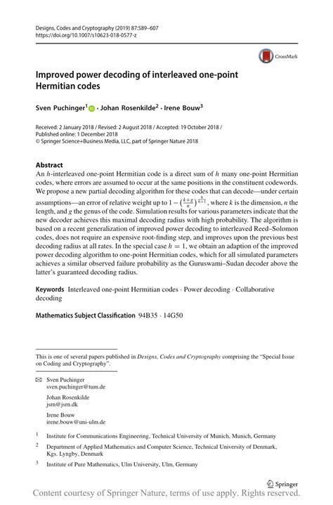 improved power decoding of interleaved one point hermitian codes