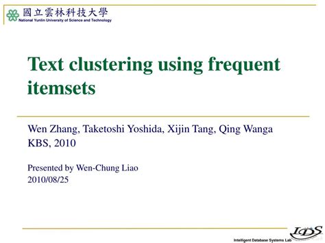 Ppt Text Clustering Using Frequent Itemsets Powerpoint Presentation