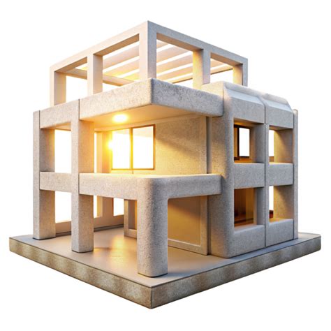 Elegant Rustic Sustainable Building Structure Bright Sunlight Cutout