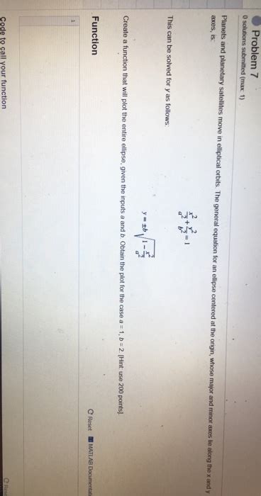 Solved Problem 1 O Solutions Submitted Max 1 Use Matlab