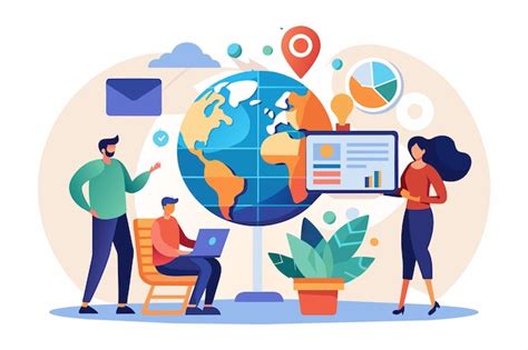 Premium Vector Diverse Group Of Individuals Standing Around A Laptop