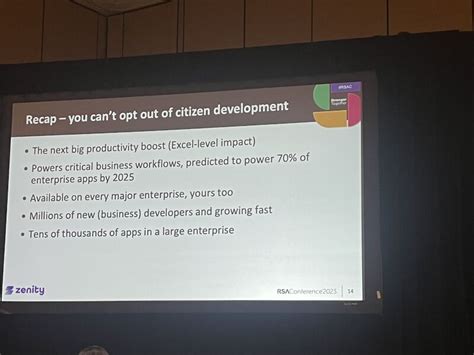 zenity on linkedin rsac2023 lowcodenocode