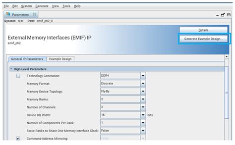 24 Generating The Synthesizable Emif Design Example
