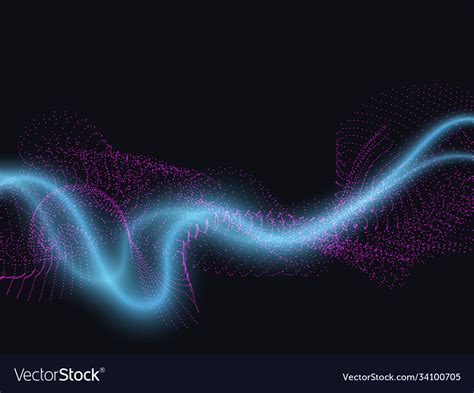 Abstract Digital Wave Particles Futuristic Vector Image