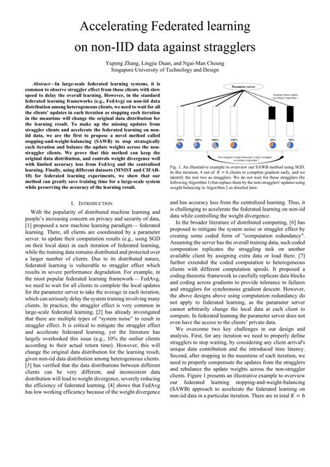 Pdf Accelerating Federated Learning On Non Iid Data Against Stragglers