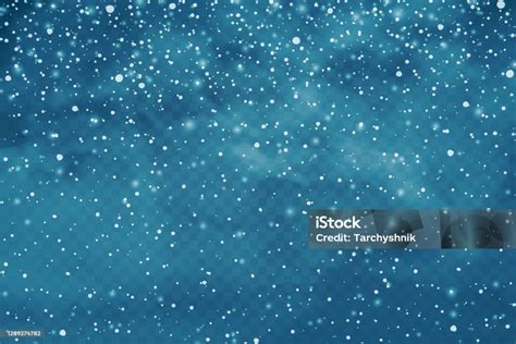 눈송이와 구름으로 눈이 내리는 현실적인 크리스마스 또는 새해 카드에 대한 겨울 투명 배경 서리 폭풍 효과 눈 얼음 벡터 일러스트레이션 Live Event에 대한 스톡 벡터