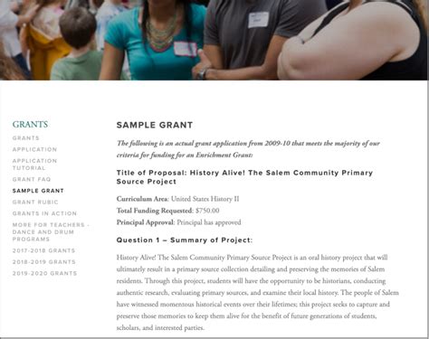 Examples Of Grant Proposals For Successful Funding