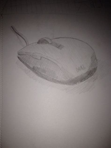 Observational Art Drawing Of A Computer Mouse