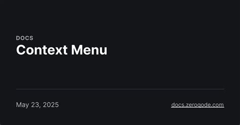 Context Menu