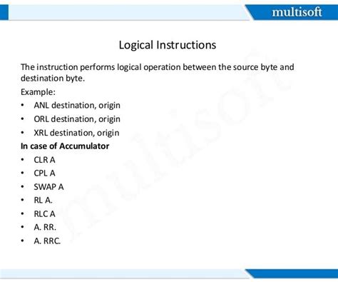 Instruction Set Of 8051 Microcontroller