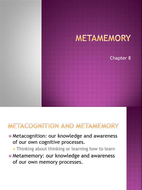 Metamemory 2024ct Pdf Metacognition Psychology