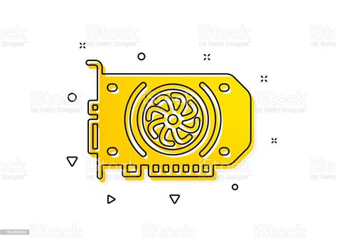 Gpu 그래픽 카드 아이콘입니다 컴퓨터 구성 요소 하드웨어 기호입니다 벡터 0명에 대한 스톡 벡터 아트 및 기타 이미지 0명