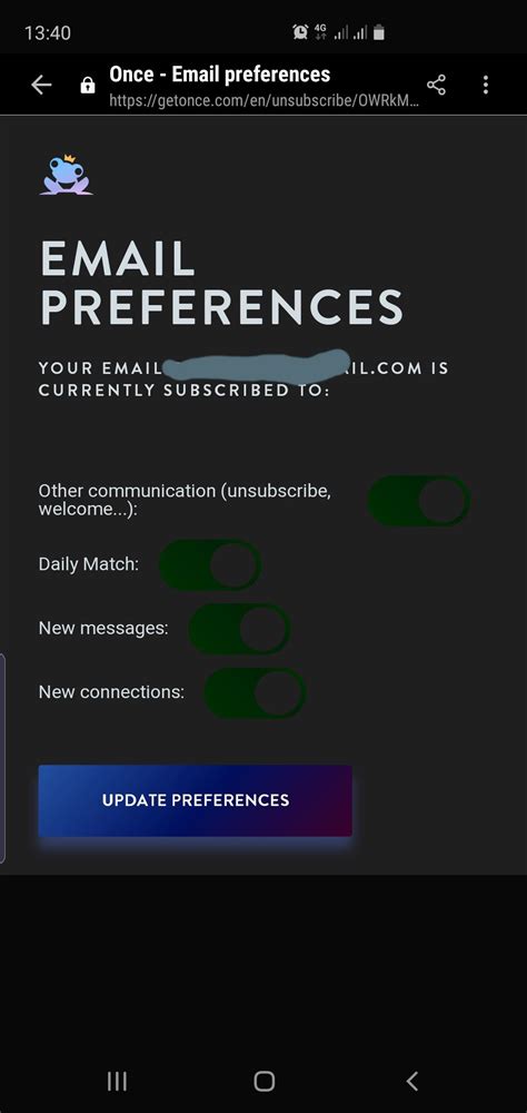 Can Barely See The Toggles To Turn Off Notifications And Unsubscribe Never Even Signed Up