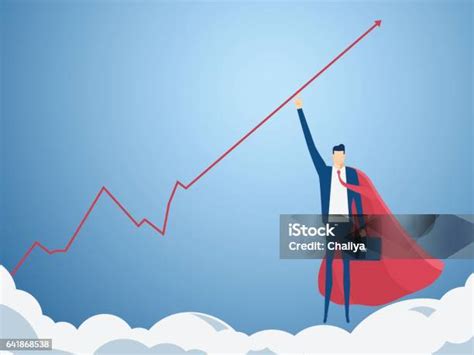 실업가 가리키는 손가락 그래프를 얻을 돈 많이 차트 성장 금융 성공 개념입니다 리바운드에 대한 스톡 벡터 아트 및 기타 이미지