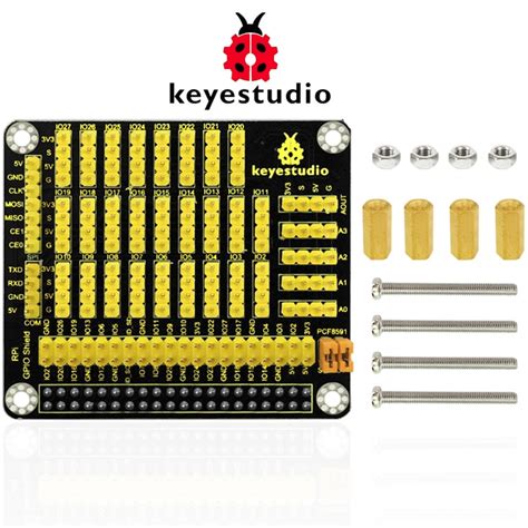 HAT GPIO Para Raspberry Pi Com Expansor De IOs PCF8591 Keyestudio KS0213