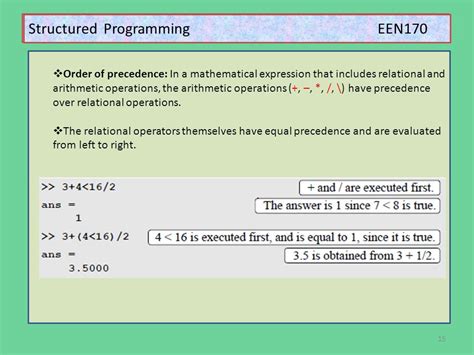 1 Structured Programming Een170 Programming In Matlab Ppt Download