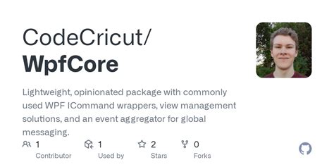 Github Codecricut Wpfcore Lightweight Opinionated Package With