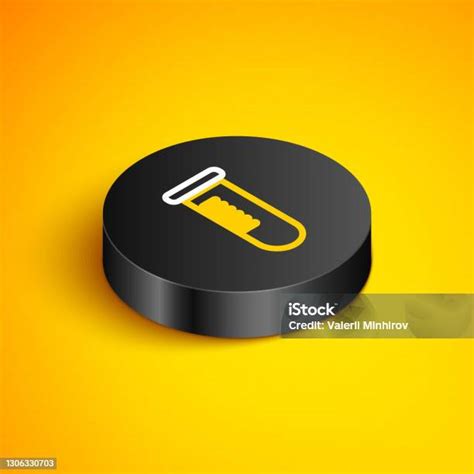 หลอดทดลองหรือขวดทดสอบสายไอโซเมตริก ไอคอนทดสอบในห้องปฏิบัติการทางเคมีที่แยกได้บนพื้นหล ภาพประกอบ