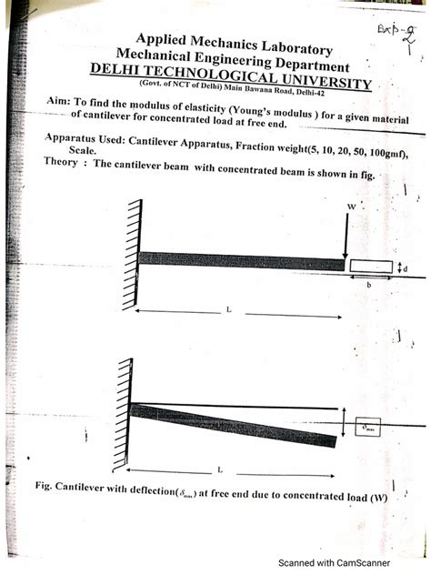 Cantilever Experiment Pdf
