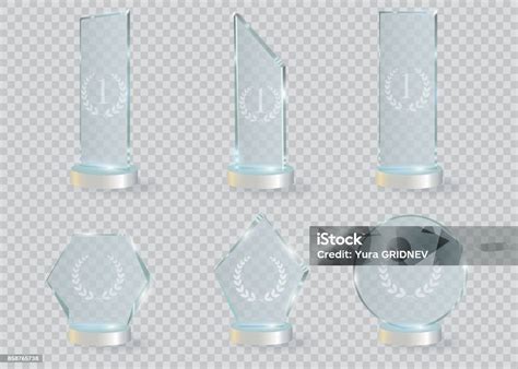 원형 유리 트로피 수상입니다 벡터 일러스트 레이 션 회색 배경에 고립 유리 재료에 대한 스톡 벡터 아트 및 기타 이미지 유리 재료 트로피 Championship