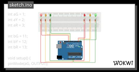 Street Light Wokwi Esp32 Stm32 Arduino Simulator